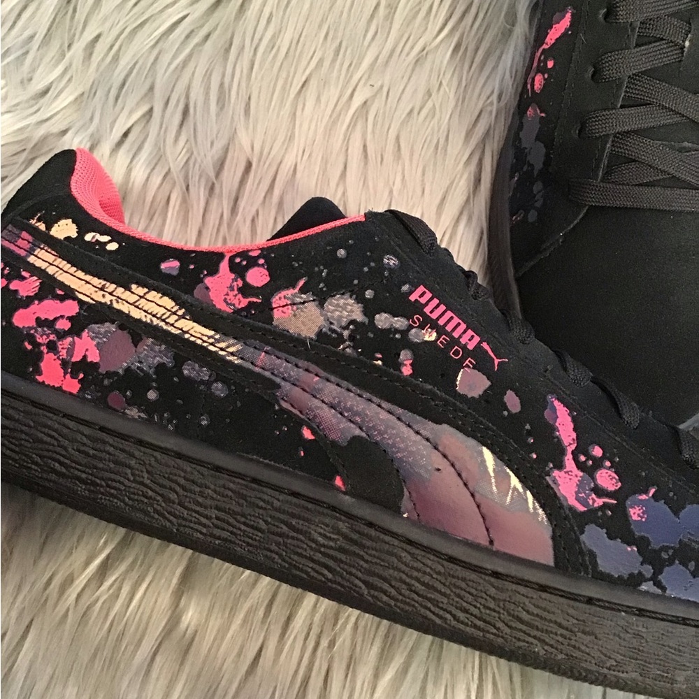 Puma Suede Paint-Splatter Sneakers New! - Gem